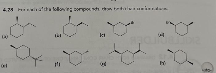 4.28 For each of the following compounds, draw both | Chegg.com