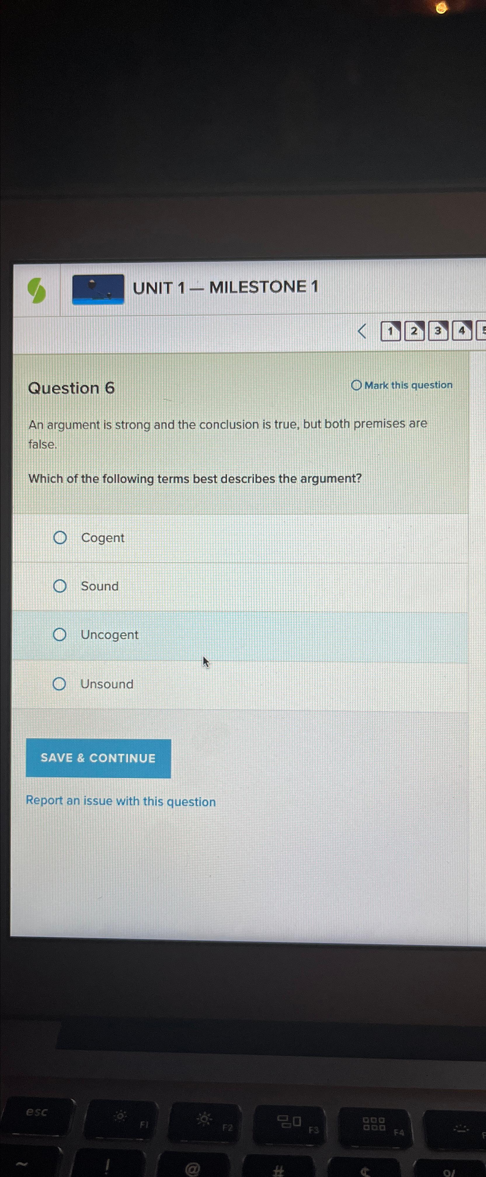 Solved UNIT 1 - ﻿MILESTONE 1Question 6Mark this questionAn | Chegg.com