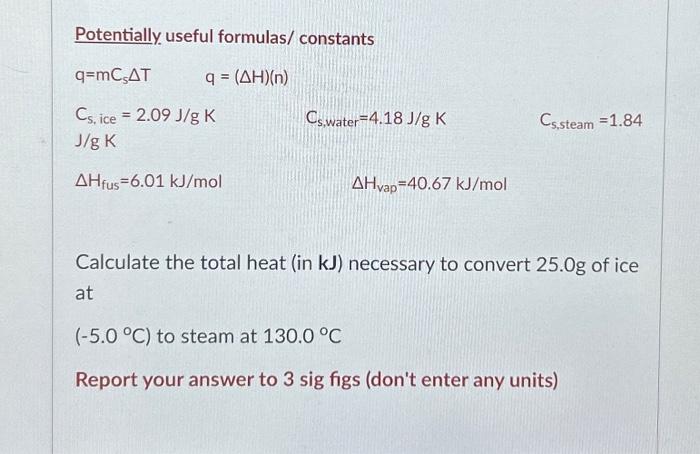 Solved Potentially useful formulas/ constants | Chegg.com