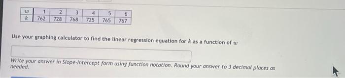 Solved Use your graphing calculator to find the linear | Chegg.com