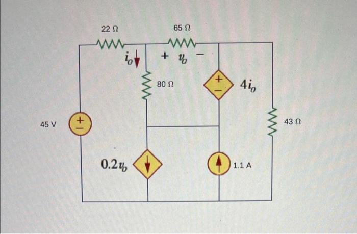 Solved for the circuit shown above, solve for vo and io. | Chegg.com
