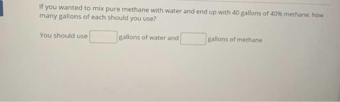 Solved If you wanted to mix pure methane with water and end | Chegg.com