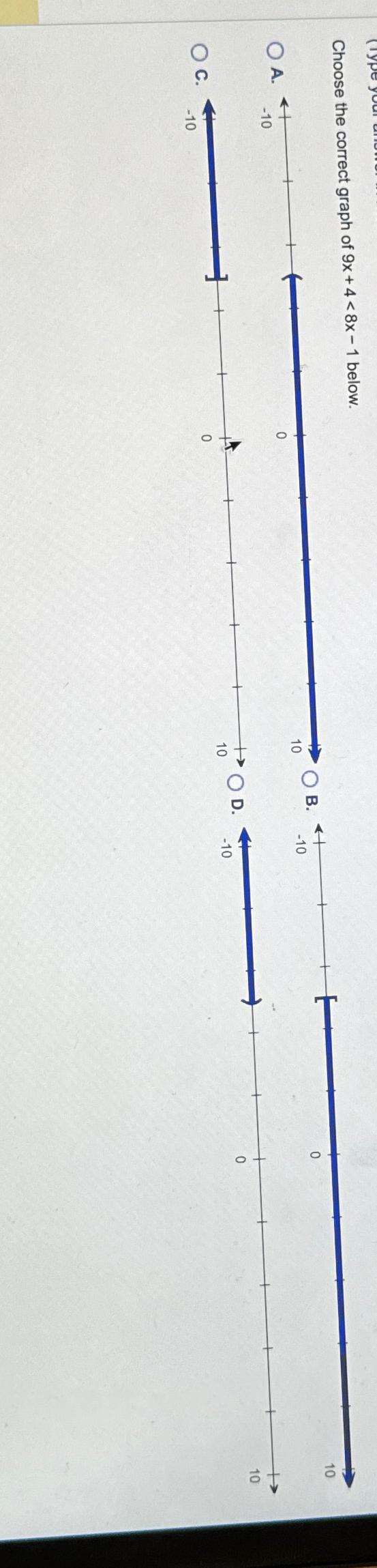 Solved Choose the correct graph of 9x+4