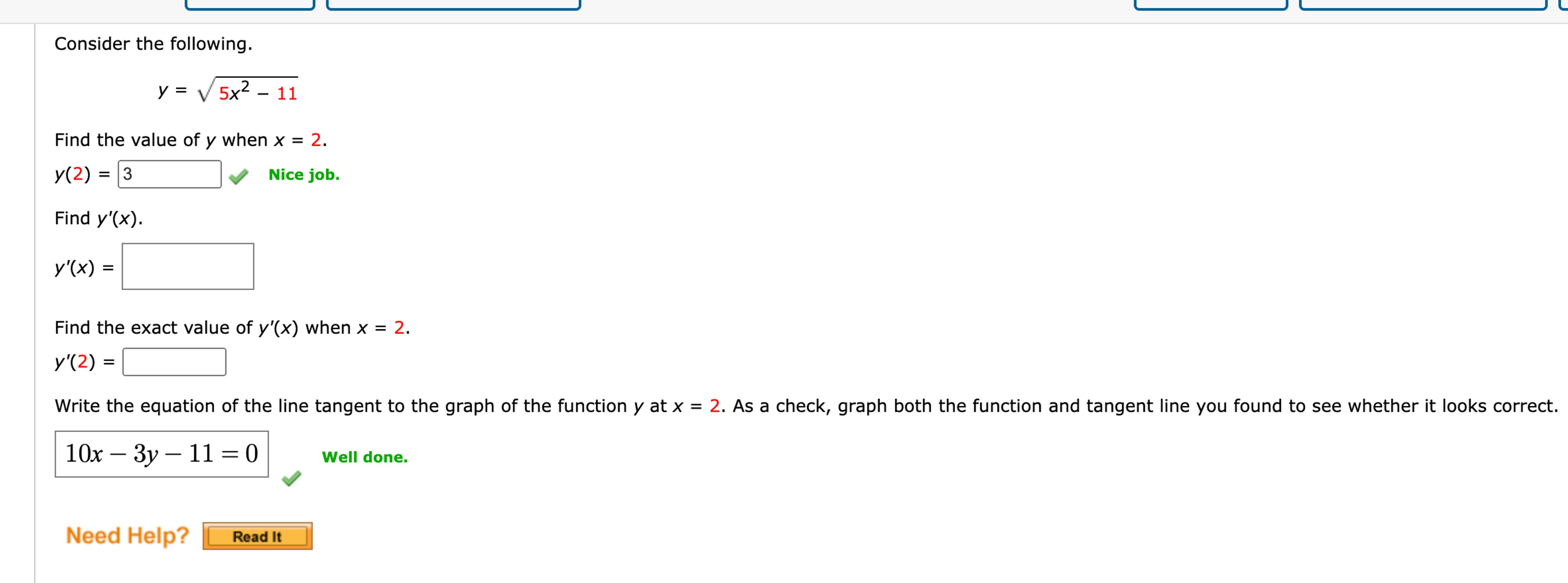 Solved Consider the following.y=5x2-112Find the value of y | Chegg.com