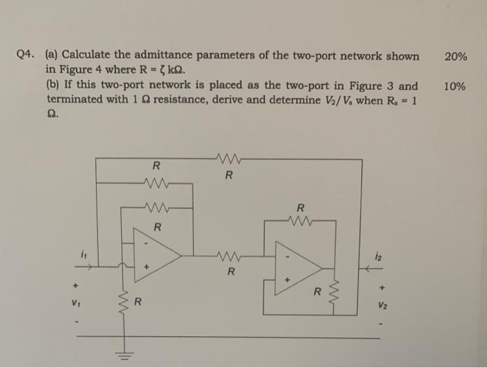 Solved 20% Q4. (a) Calculate the admittance parameters of | Chegg.com