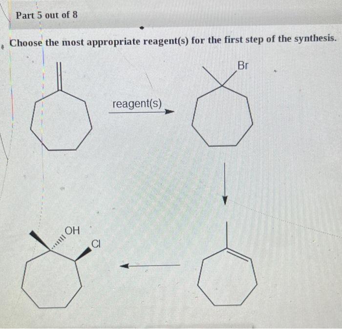 Solved Part 5 out of 8 Choose the most appropriate | Chegg.com
