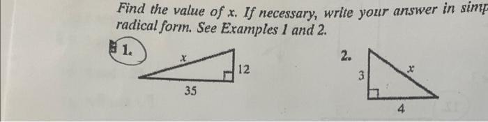 Solved Find the value of x. If necessary, write your answer | Chegg.com
