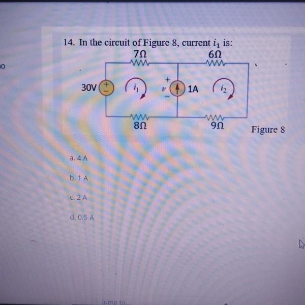 Solved 14. In the circuit of Figure 8, current i, is: 712 | Chegg.com