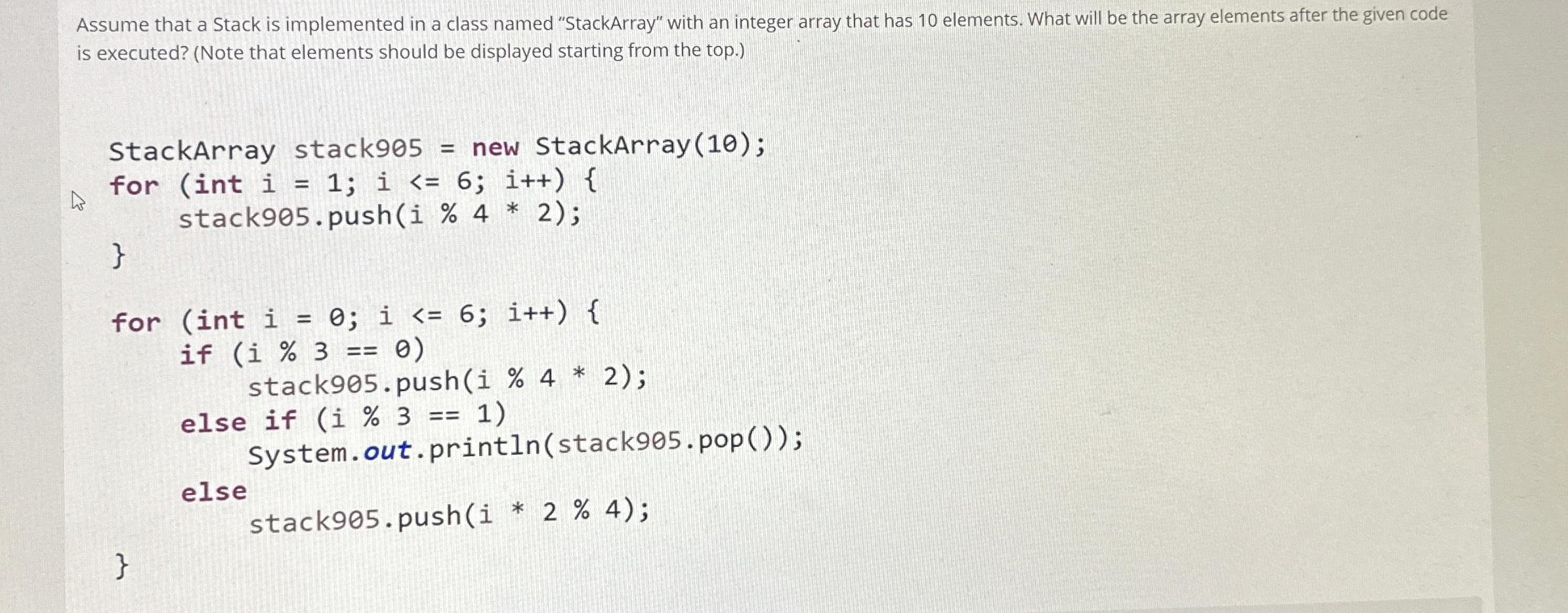 Solved is executed? (Note that elements should be displayed | Chegg.com