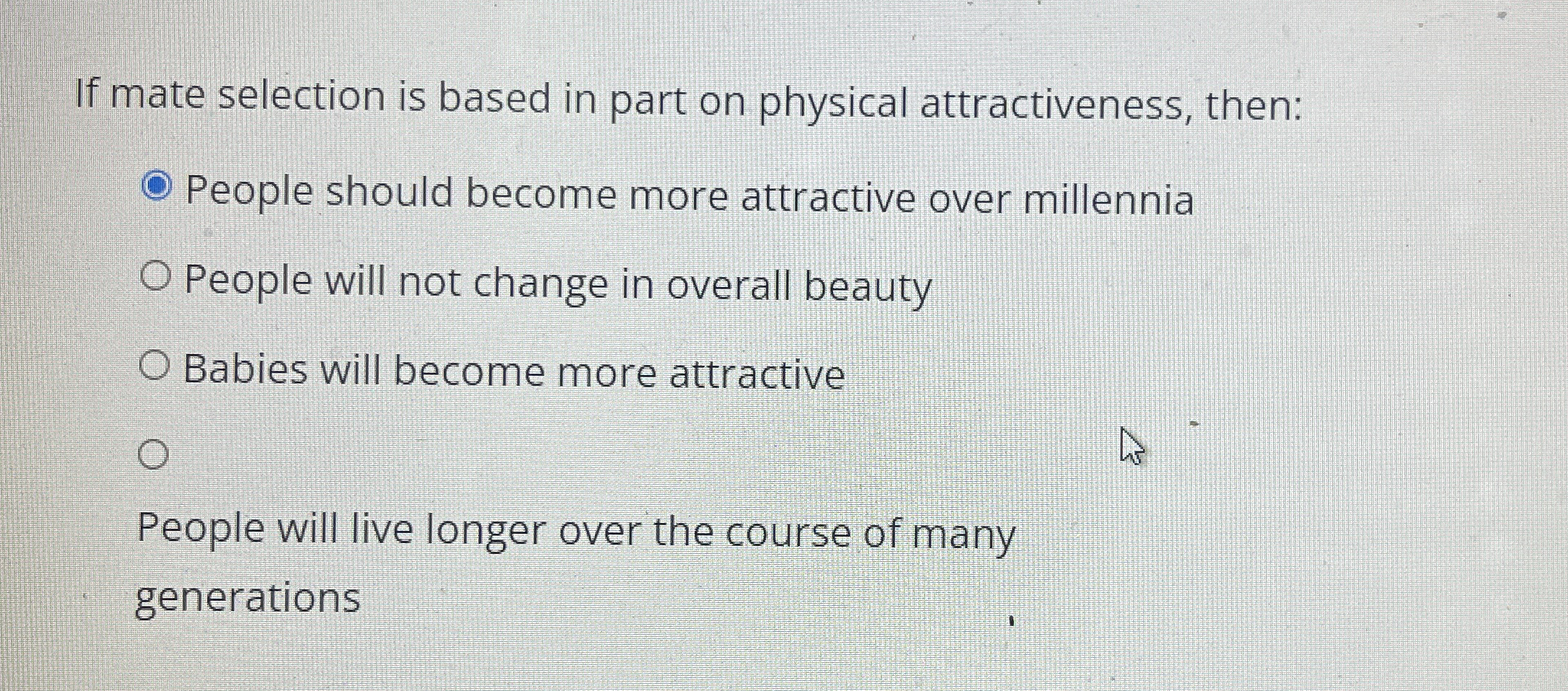 Solved If mate selection is based in part on physical | Chegg.com