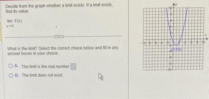 Solved Decide from the graph whether a limit exists. If a | Chegg.com