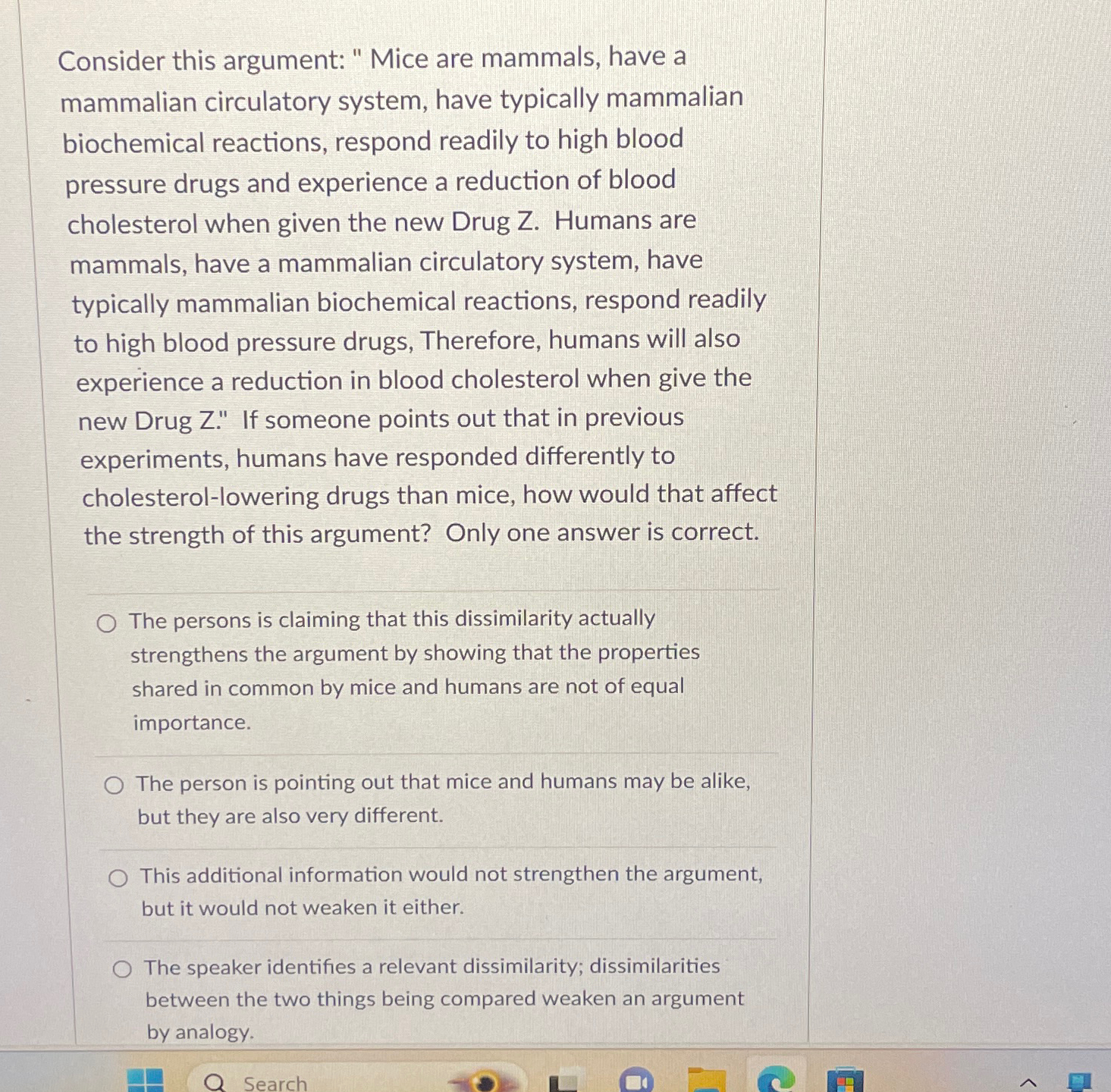 Solved Consider this argument: " ﻿Mice are mammals, have a | Chegg.com
