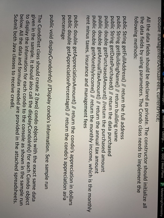 Solved Mastering Chemistry Import Create two Java classes | Chegg.com