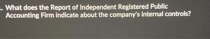 Solved What does the Report of Independent Registered Public | Chegg.com