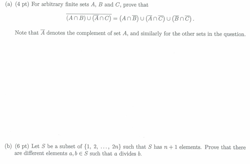 Solved (a) (4 pt) ﻿For arbitrary finite sets A,B ﻿and C, | Chegg.com