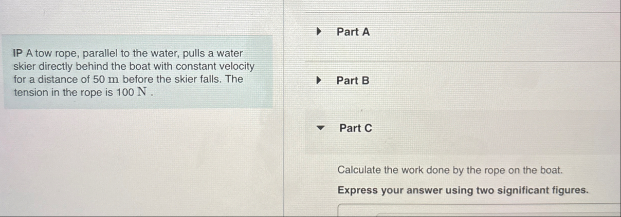 Solved IP A tow rope, parallel to the water, pulls a water | Chegg.com