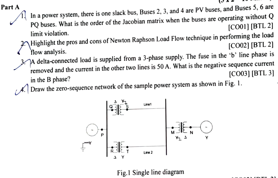 Solved Part AIn a power system, there is one slack bus, | Chegg.com