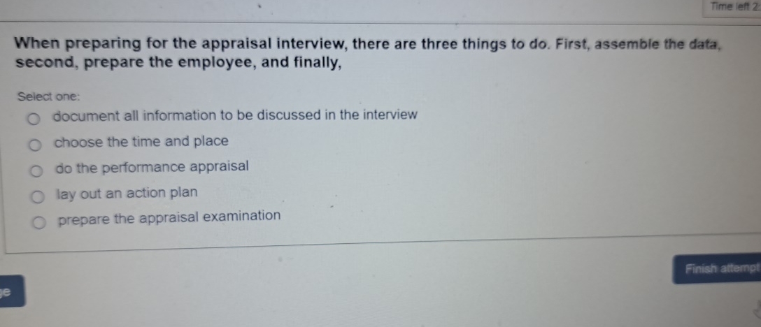 Solved When preparing for the appraisal interview, there are | Chegg.com