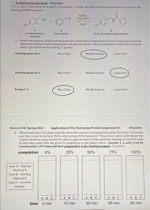 Solved 3. Prelab Exercise Questions (20 points) TLC is vital | Chegg.com