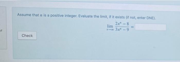 Solved Assume that n is a positive integer. Evaluate the | Chegg.com