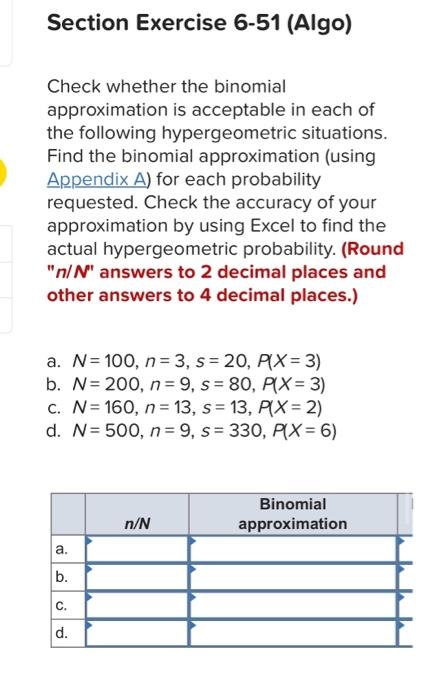 Solved Check whether the binomial approximation is | Chegg.com