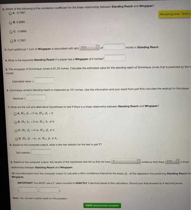 Solved (14 points) Standing Reach in the NBA - Standing | Chegg.com