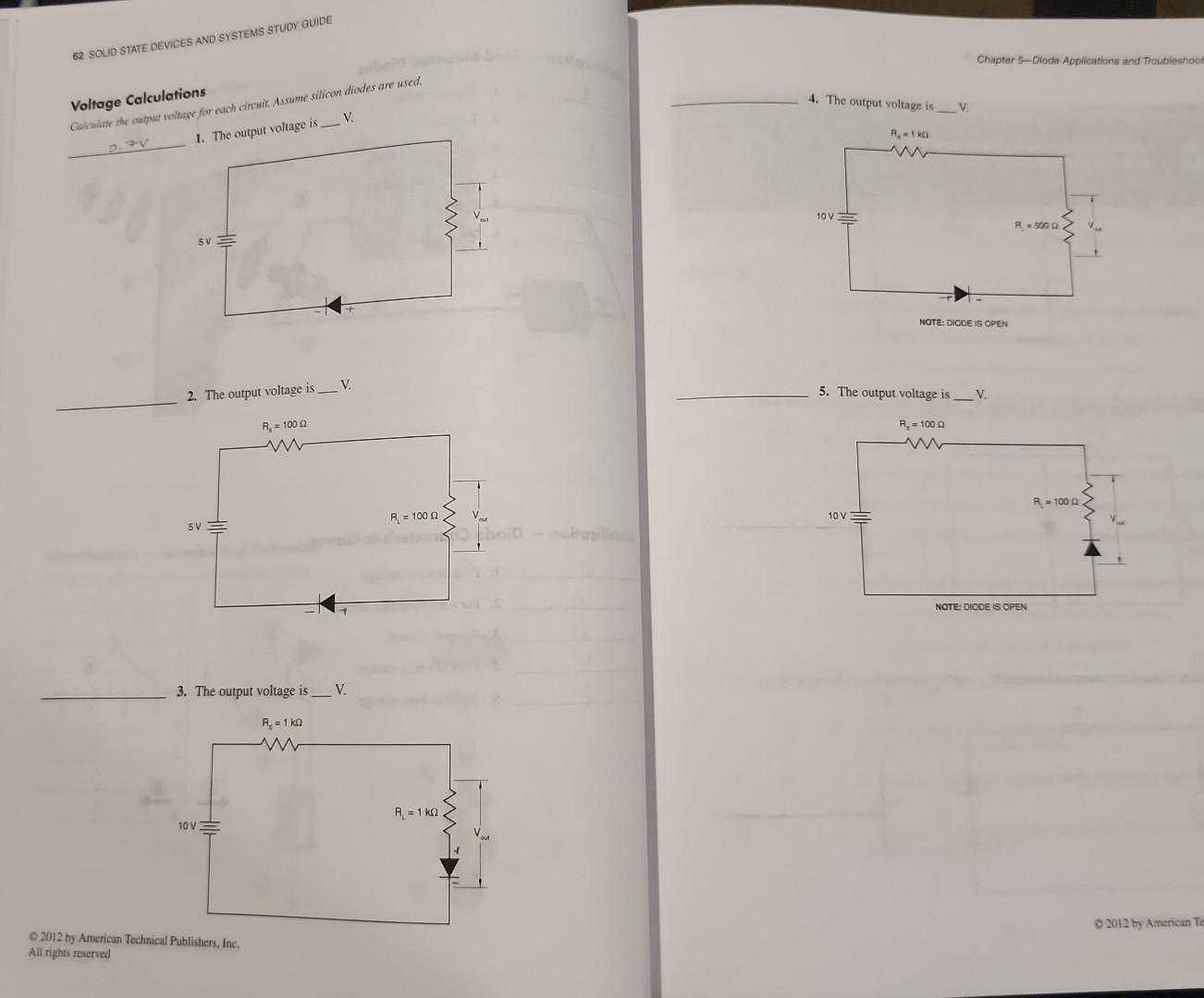 Solved Voltage Calculations Chapter 5-Diode Applications and | Chegg.com