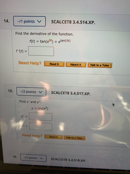 Solved 14. -11 points V SCALCET8 3.4.514.XP. Find the | Chegg.com Solved 14. -11 points V SCALCET8 3.4.514.XP. Find the | Chegg.com