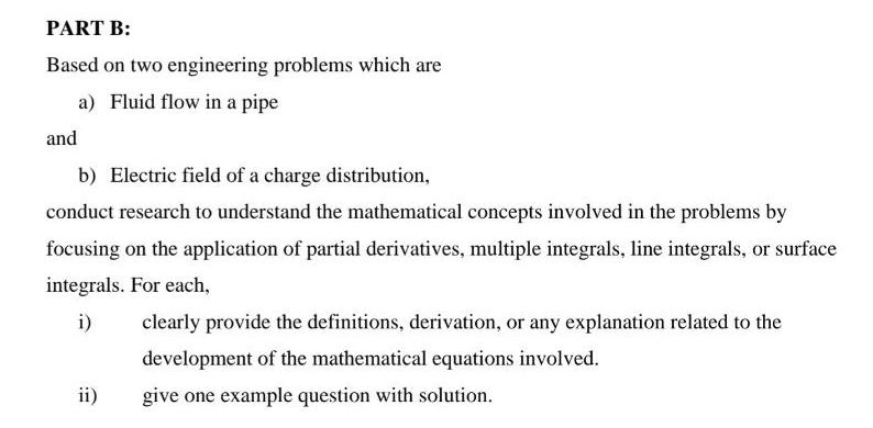 Solved Part B Based On Two Engineering Problems Which Area
