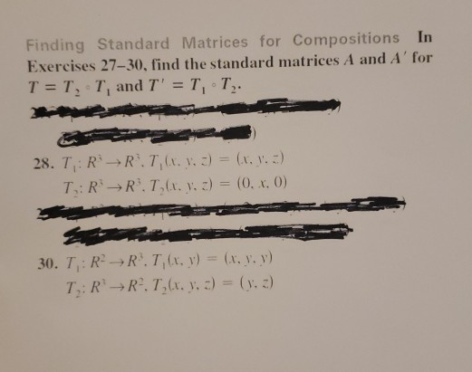 Solved Finding Standard Matrices for Compositions In | Chegg.com