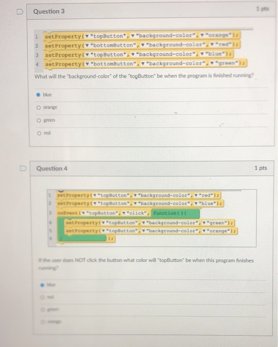 Solved Question 3 1 set Property ("topButton" | Chegg.com