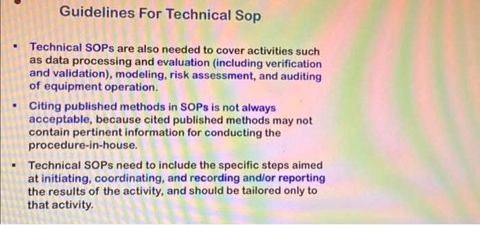 Solved pharma Microbiology "Standard Operating Procedures | Chegg.com