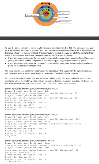 Solved Question 1 Write a Python program to play two games. | Chegg.com