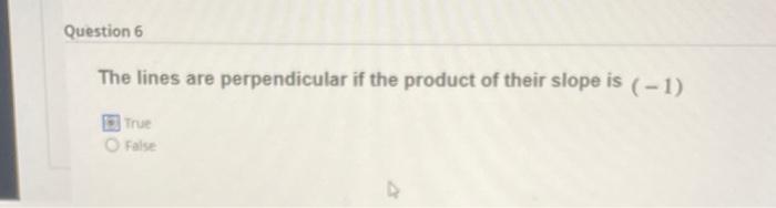 Solved The lines are perpendicular if the product of their | Chegg.com