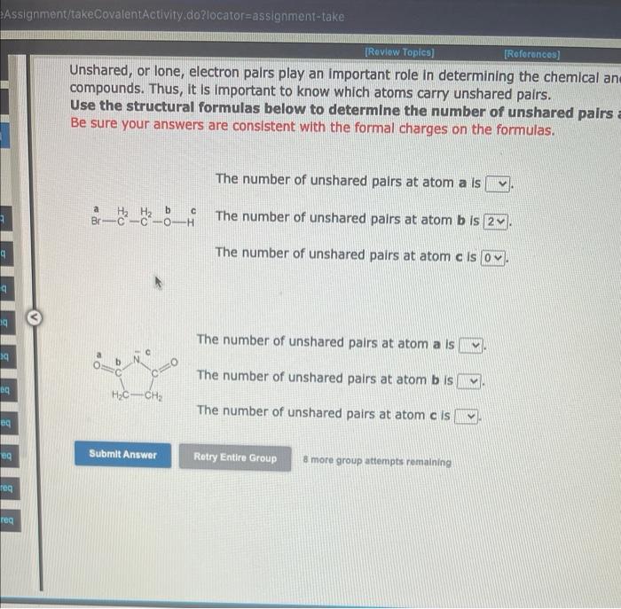 Solved Unshared, or lone, electron pairs play an important | Chegg.com