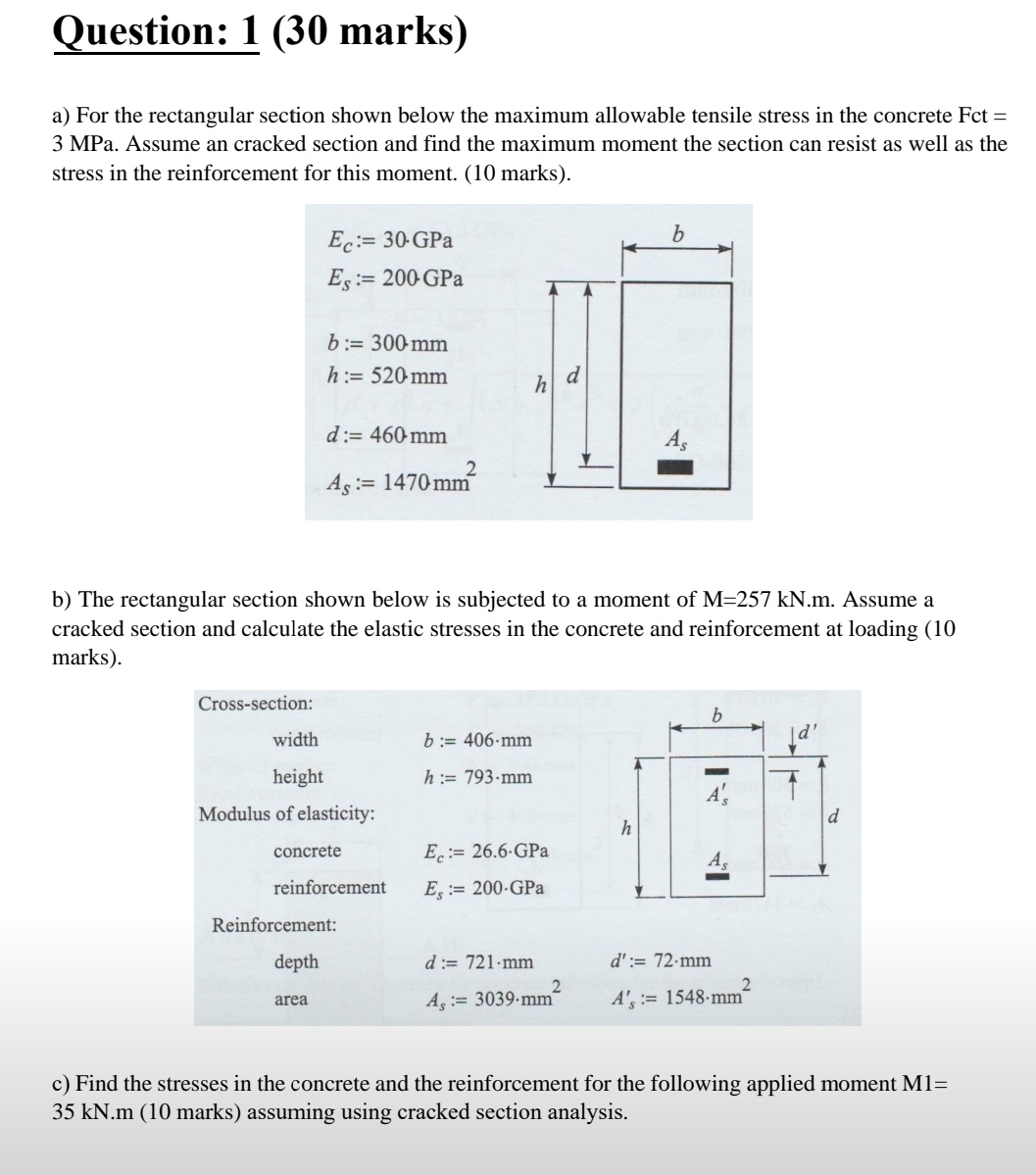Solved Question: 1 (30 ﻿marks)a) ﻿For the rectangular | Chegg.com