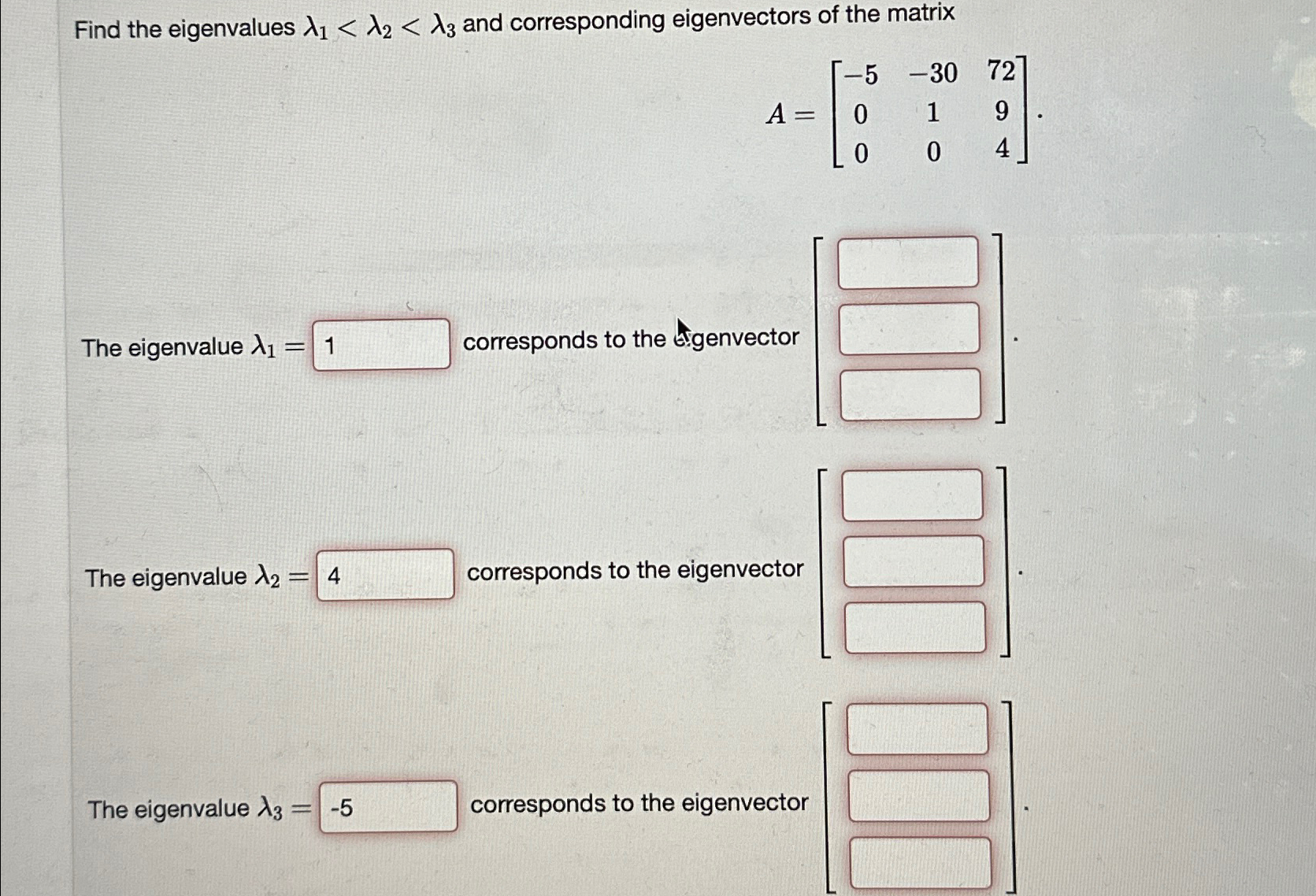 Solved Find the eigenvalues λ1