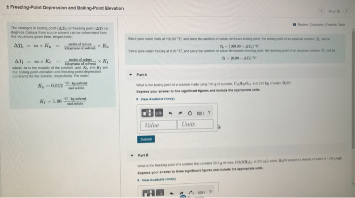 Solved Freezing-Point Depression and Boiling-Point Elevation | Chegg.com