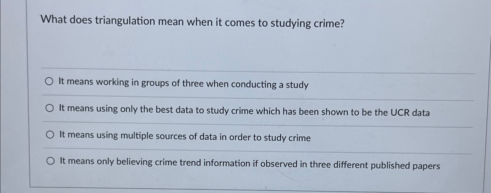 Solved What does triangulation mean when it comes to | Chegg.com