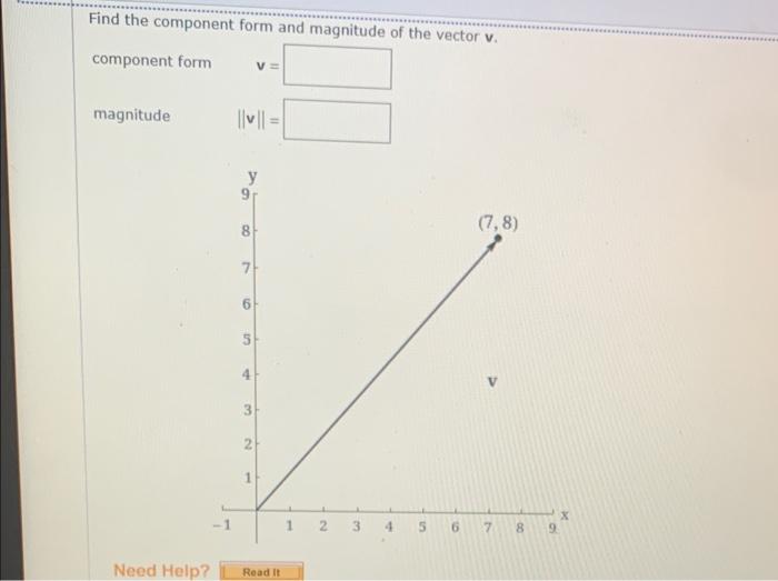 Solved component form magnitude | Chegg.com