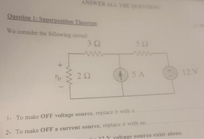 Solved ANSWER ALL THE QUESTION Question 1: Superposition | Chegg.com