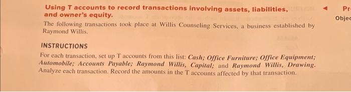 Solved Using T accounts to record transactions involving | Chegg.com