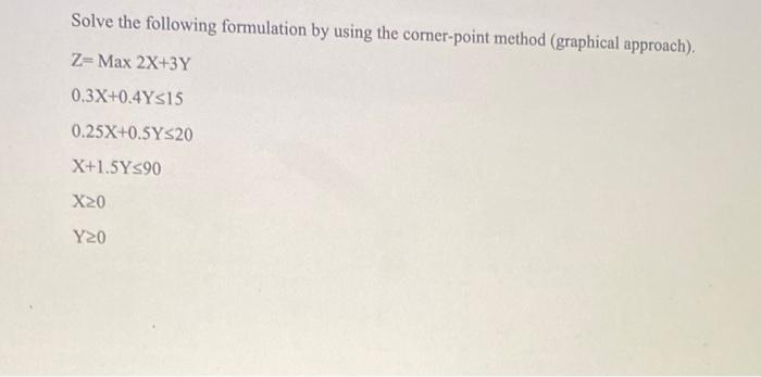 Solved Solve the following formulation by using the | Chegg.com