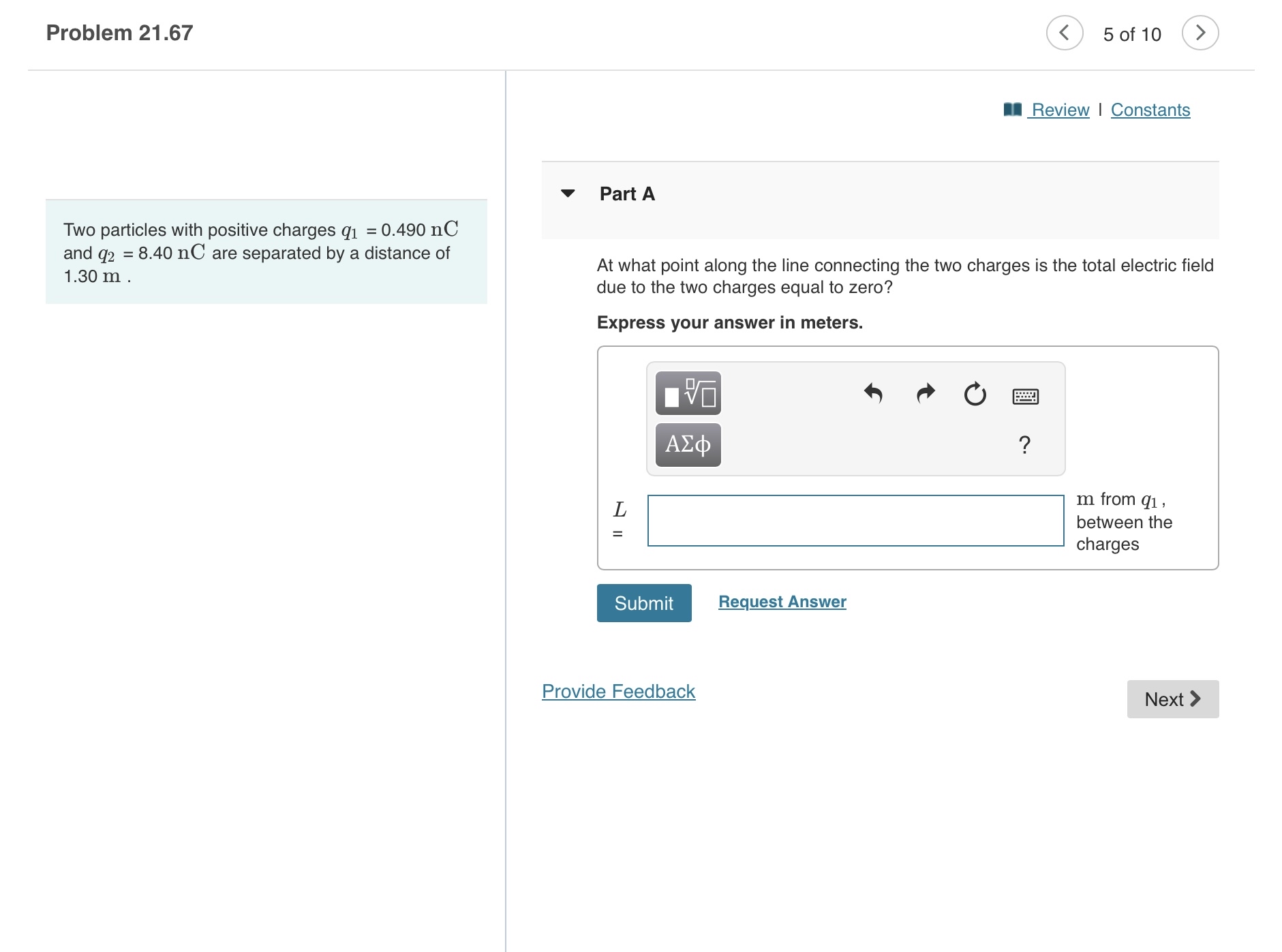 Solved Problem 21.675 ﻿of 10Review I ConstantsPart ATwo | Chegg.com