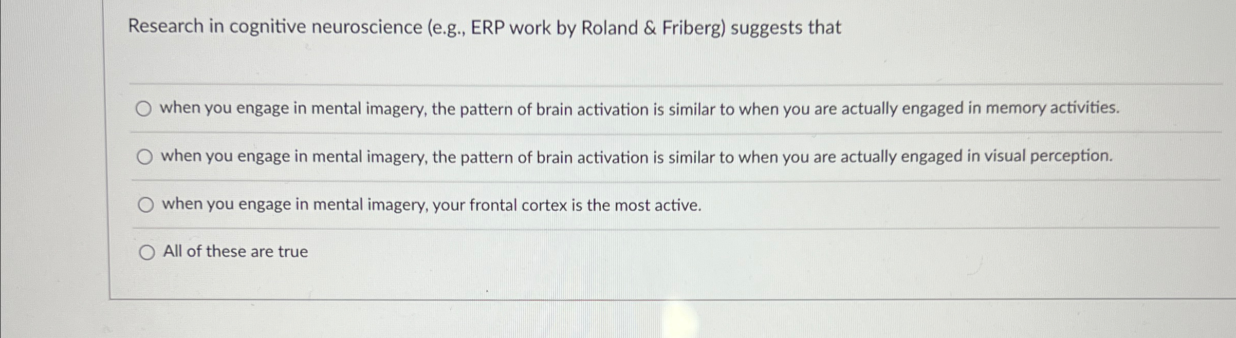 Solved Research in cognitive neuroscience (e.g., ﻿ERP work | Chegg.com