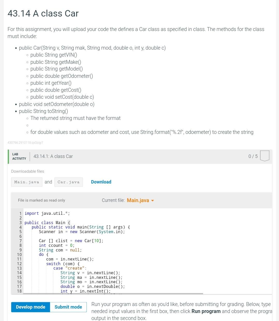 Solved 43.14 A class Car For this assignment, you will | Chegg.com