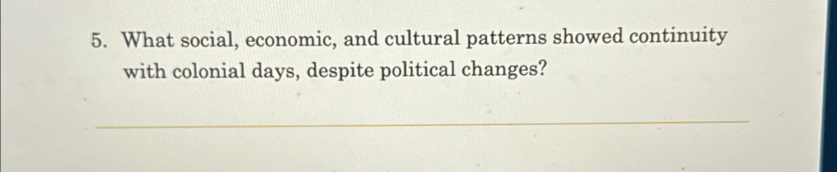 Solved What social, economic, and cultural patterns showed | Chegg.com