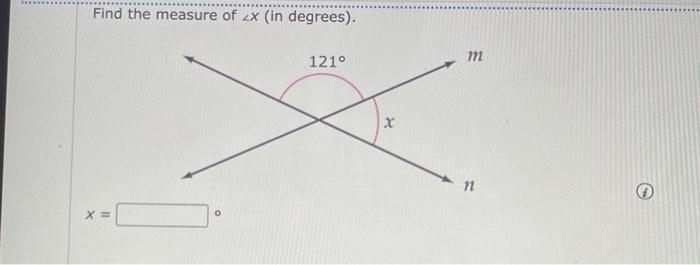 Solved Find the measure of ∠x (in degrees). | Chegg.com