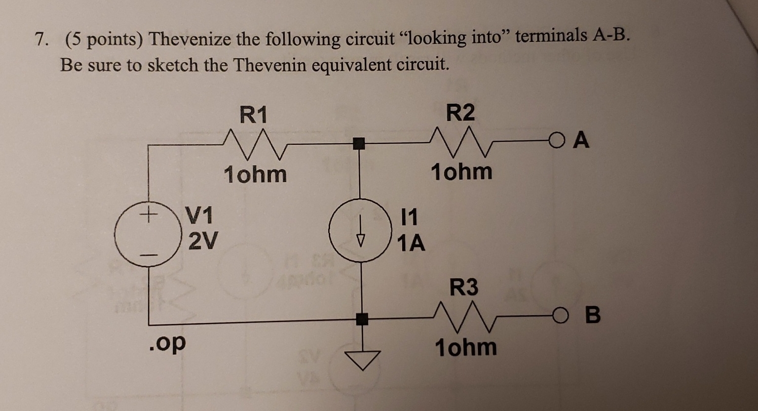 Solved (5 ﻿points) ﻿Thevenize the following circuit "looking | Chegg.com