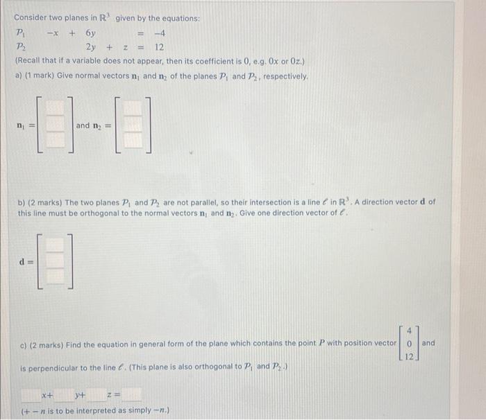 Solved Consider the plane P in R3 with equation in general | Chegg.com
